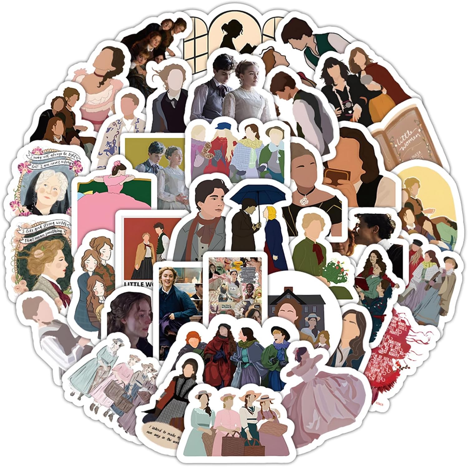 Amazon.com: 50PCS Little Women Stickers Vintage Feminist Movie Stickers ...