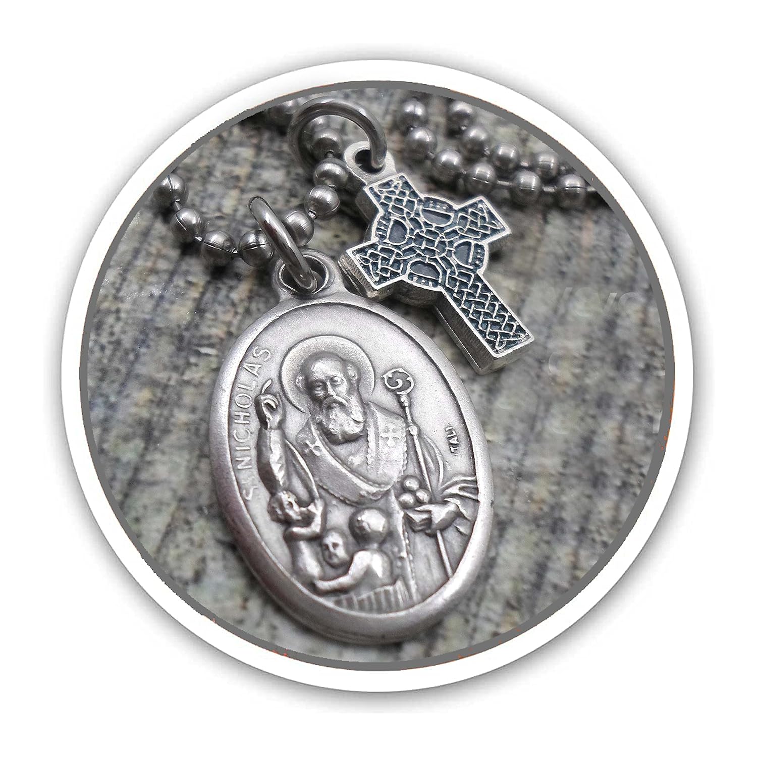 Amazon.com: St. Nicholas Necklace, Keychain or Clip, Patron Saint ...