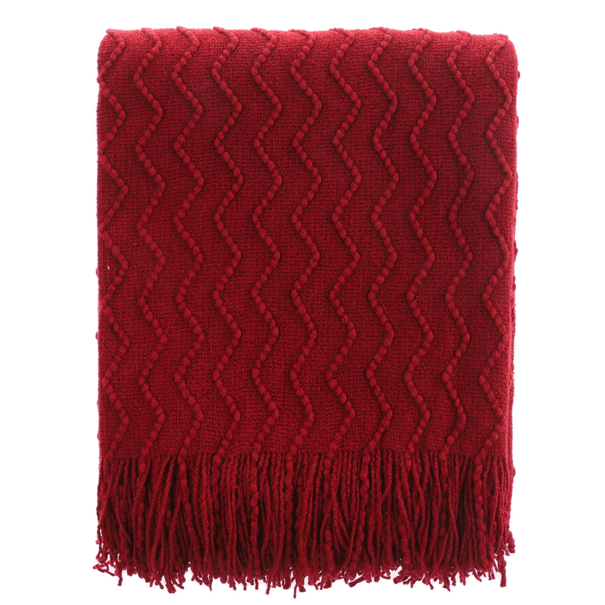 BATTILO HOME Red Throw Blanket for Couch, Textured Soft Christmas Throw ...