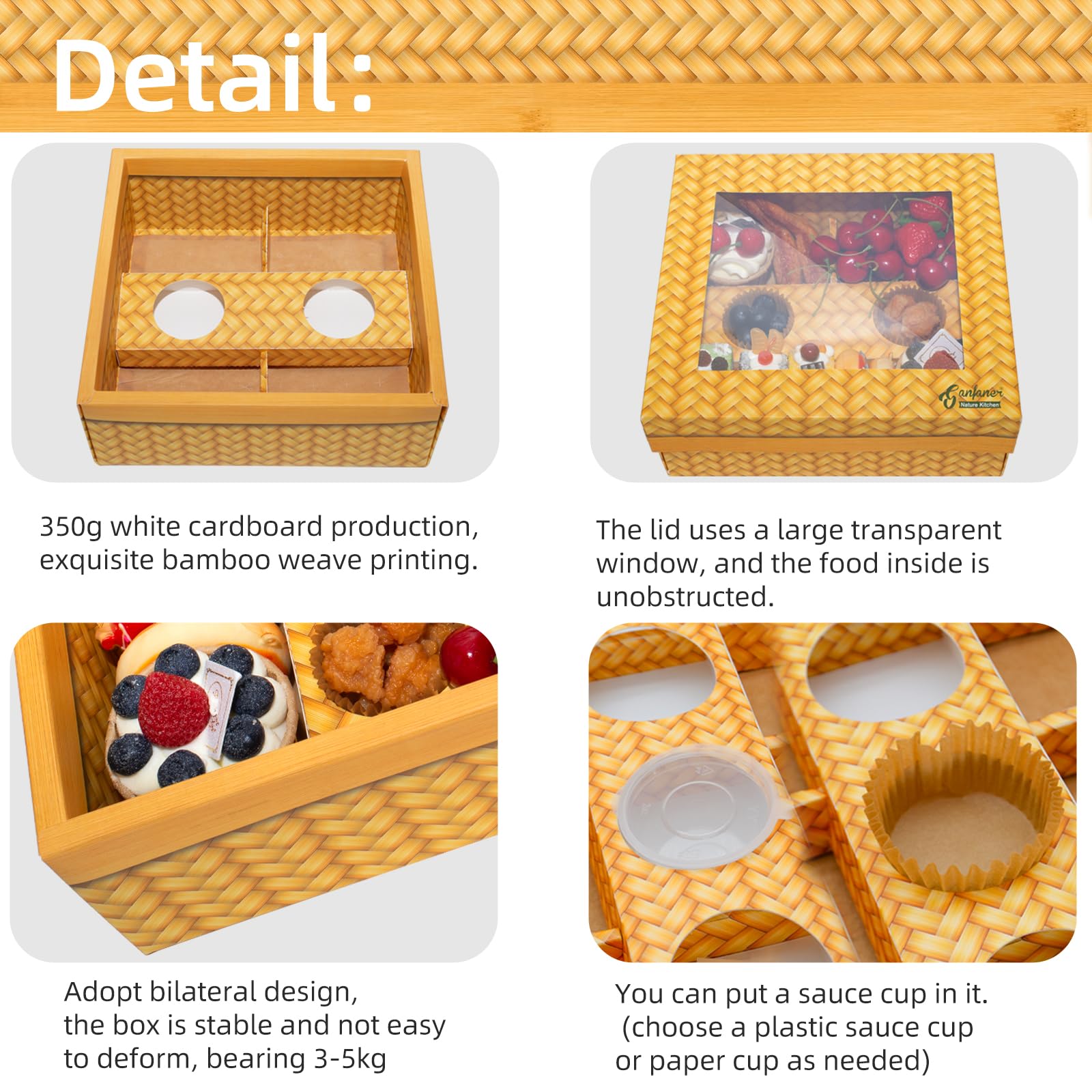 Snapklik.com : Cupcake Containers Weaved Bamboo Printed,2-Layer ...