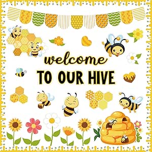 Amazon.com: VABAMNA Bee Bulletin Board Decorations Welcome Classroom ...