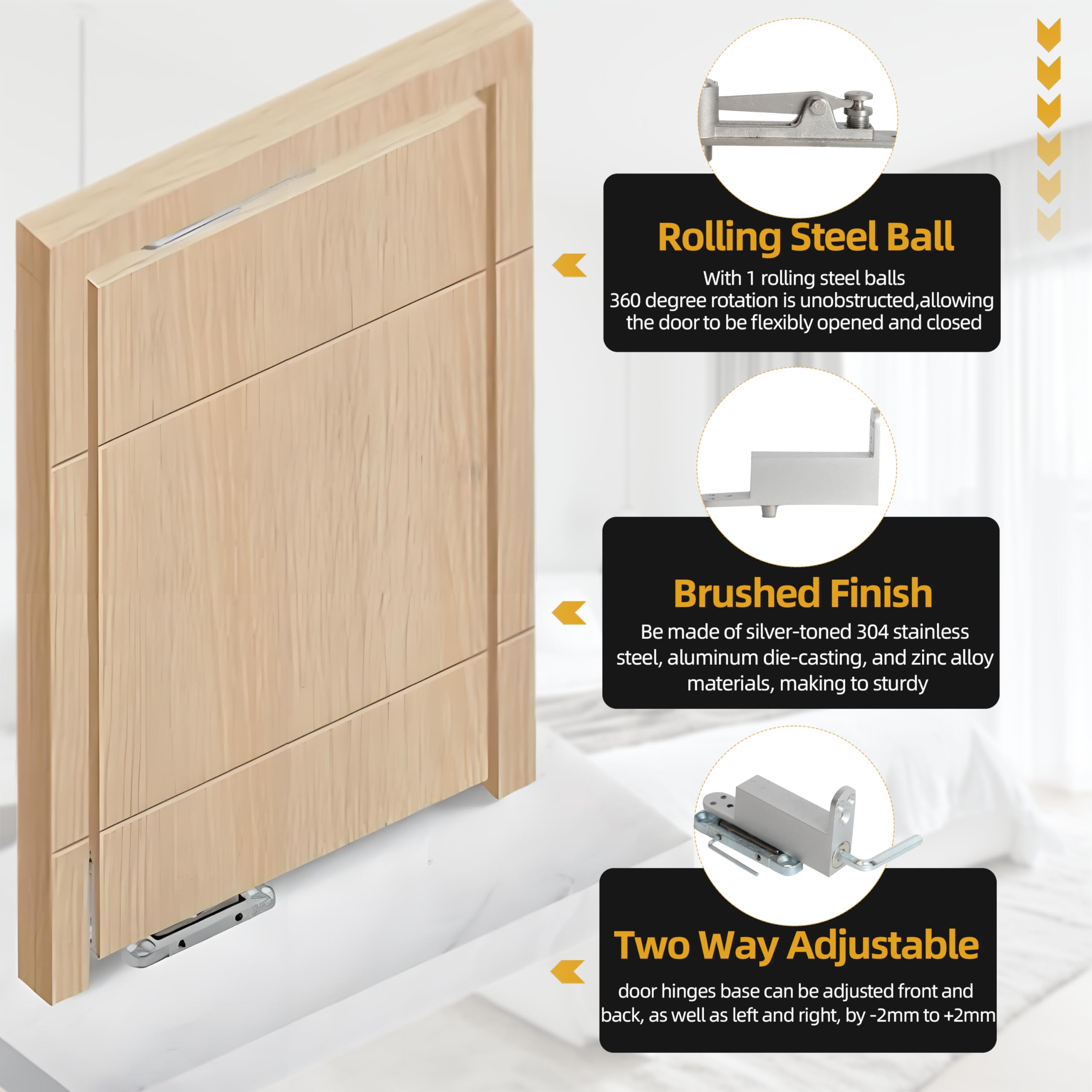 Snapklik.com : Self Closing Door Pivot Hinge Heavy Duty Hidden Hinges ...
