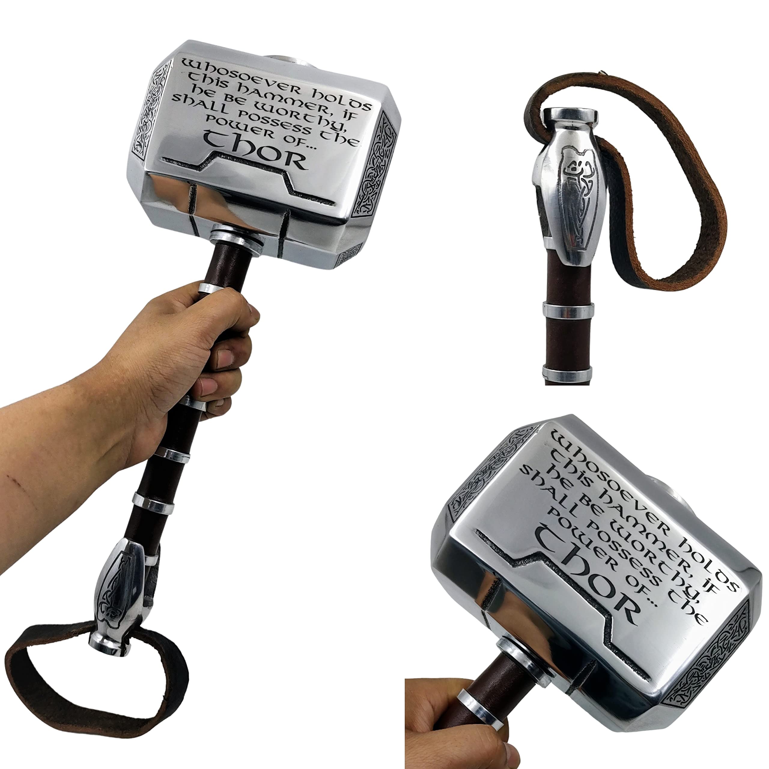 Buy Qarzun Small Thor Hammer Metal Mcu Thor Mjolnir Cosplay Movie Prop ...