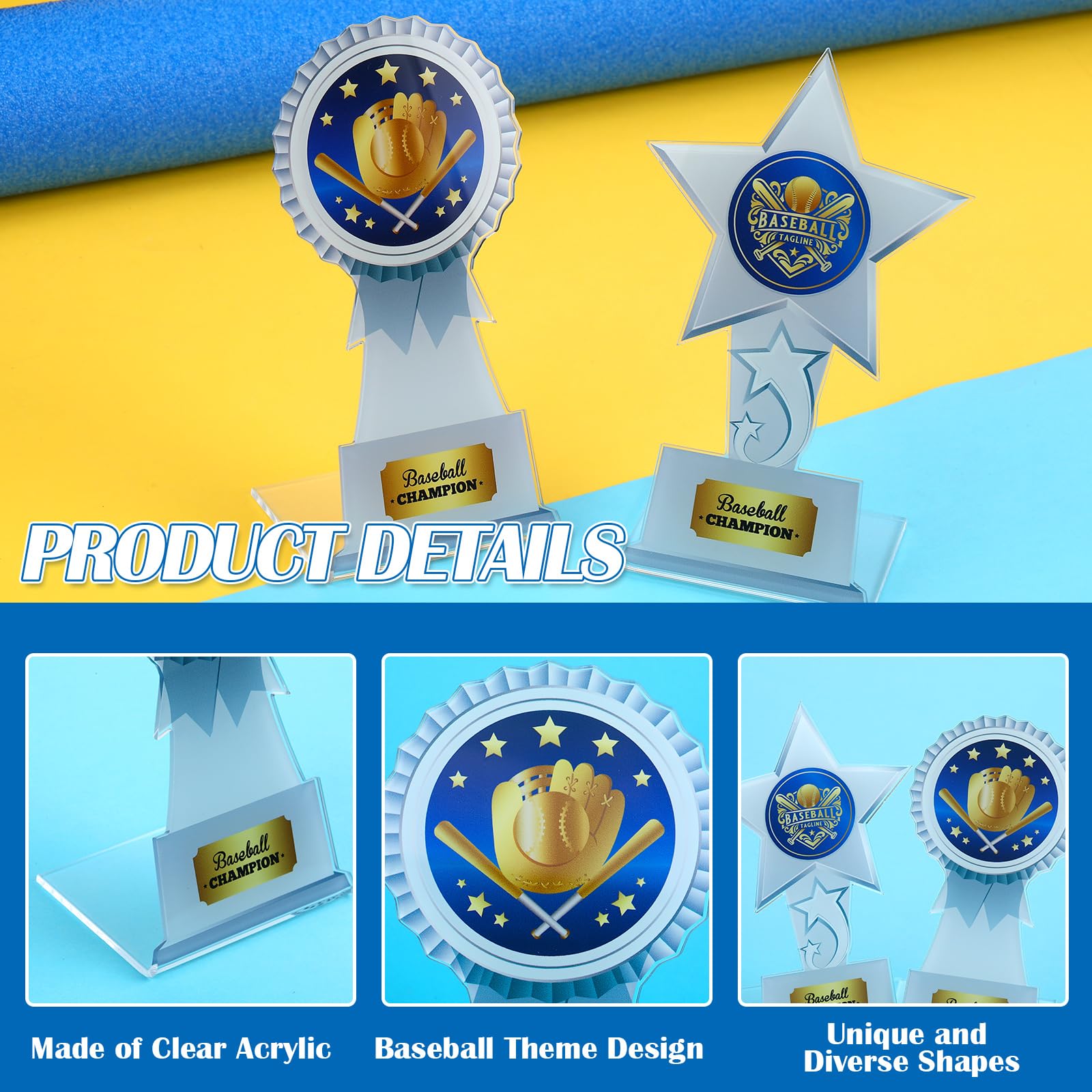 Team Participation Trophies 6 Pcs Acrylic Sports Trophy Awards - 4.72x4 ...