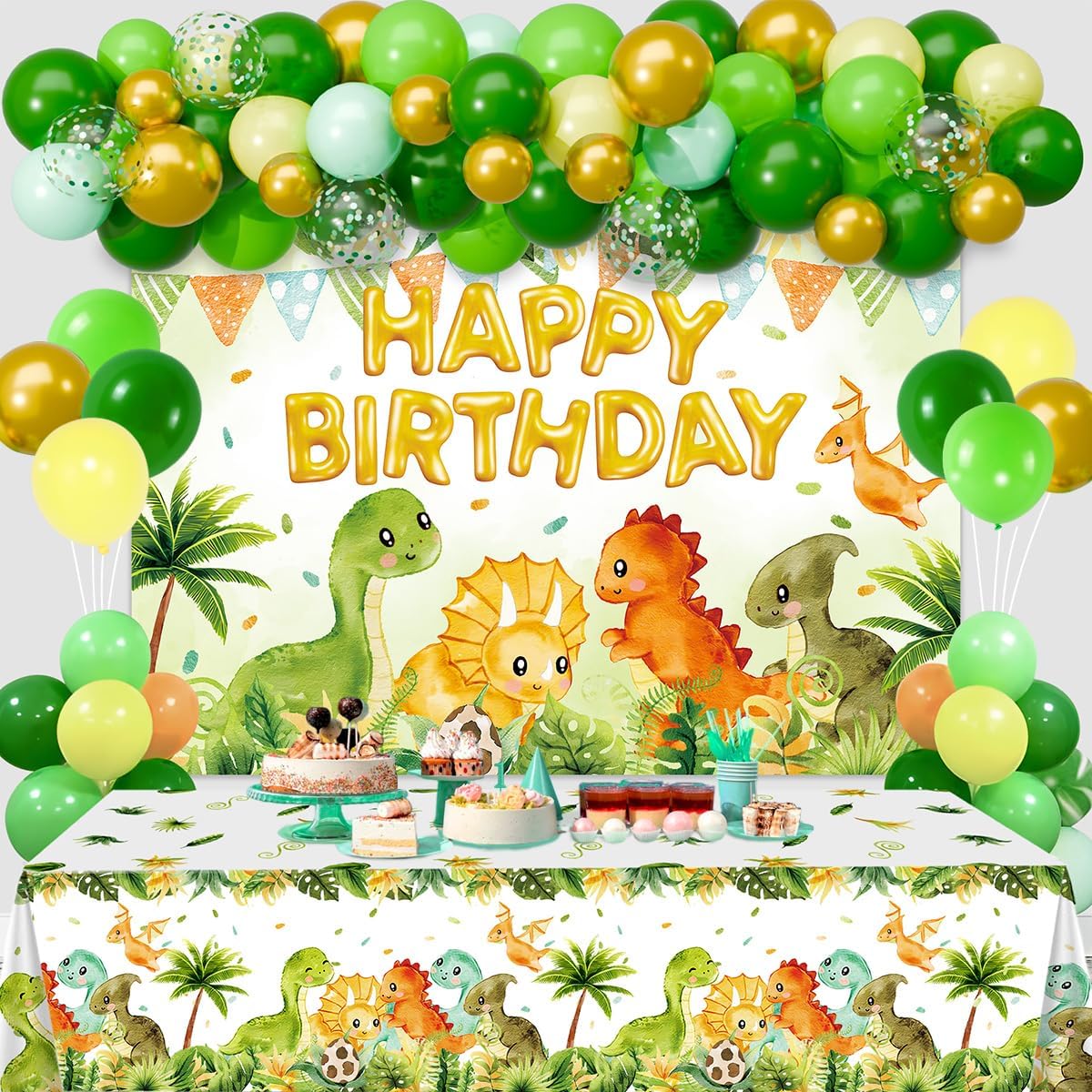 Amazon.com: Dinosaur Birthday Decorations,Dino Birthdays Party Supplies ...