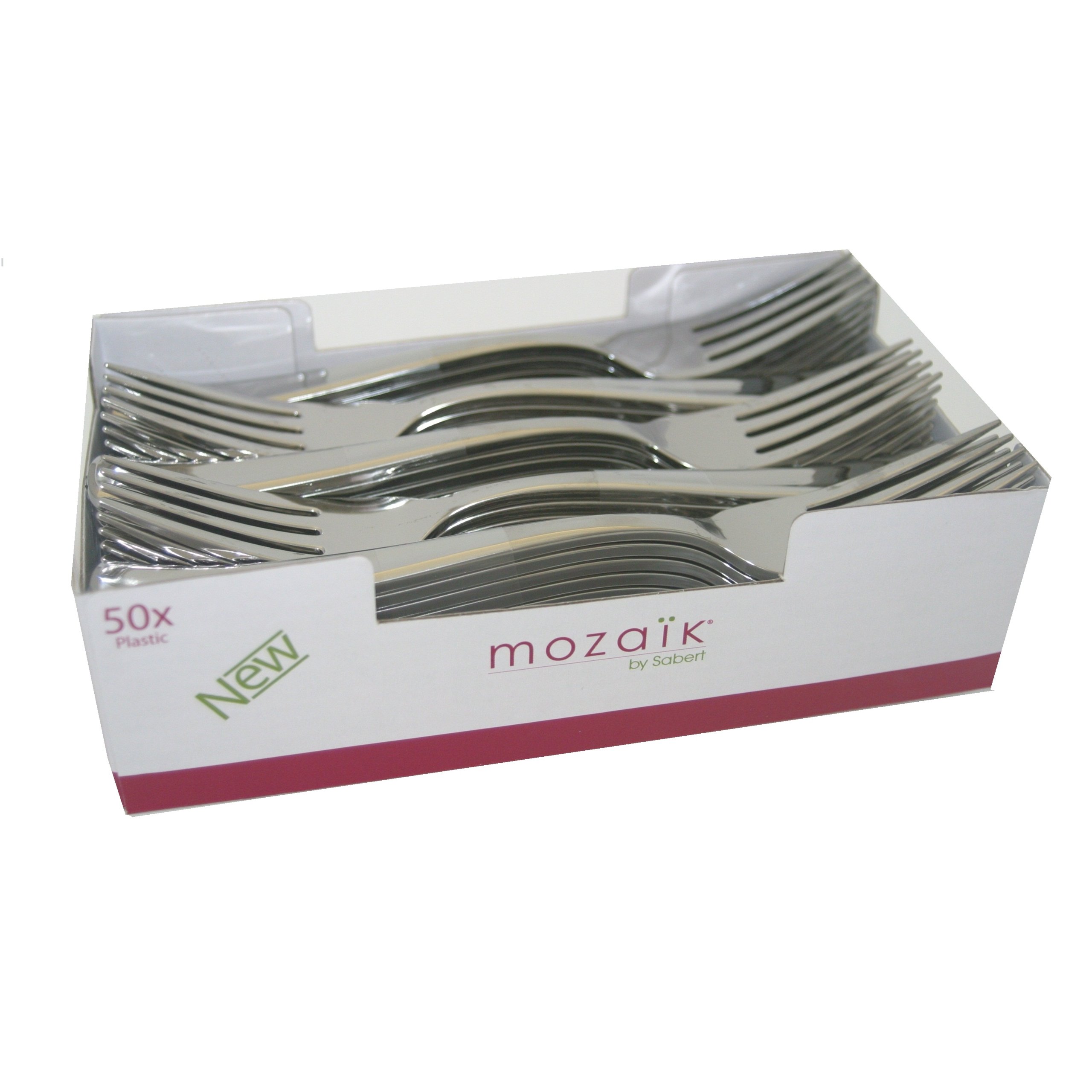 Amazon.co.jp: 50 x Metallic Silver Plastic FORKS - Luxury Strong ...