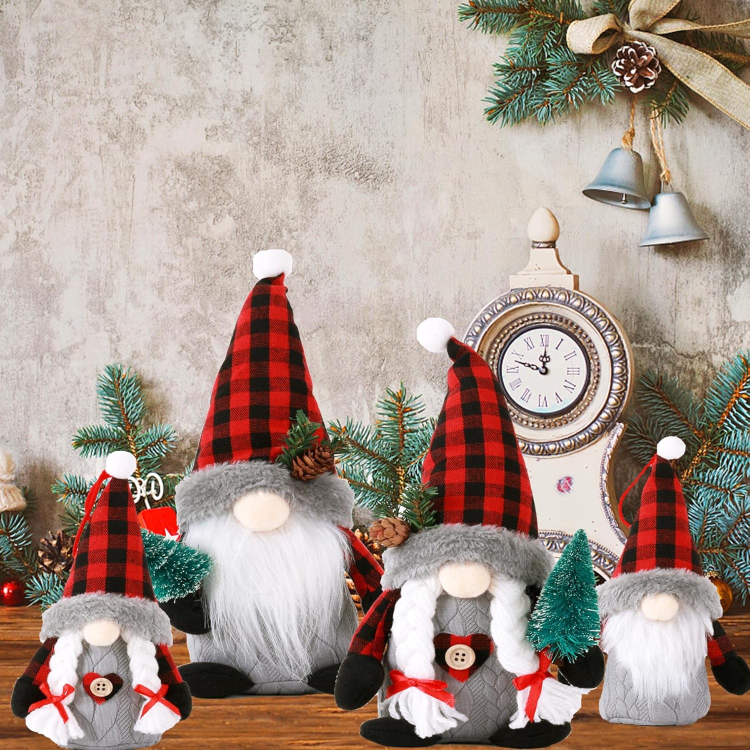 Amazon.com: WISHDIAM Christmas Gnomes Christmas Decorations for Home ...
