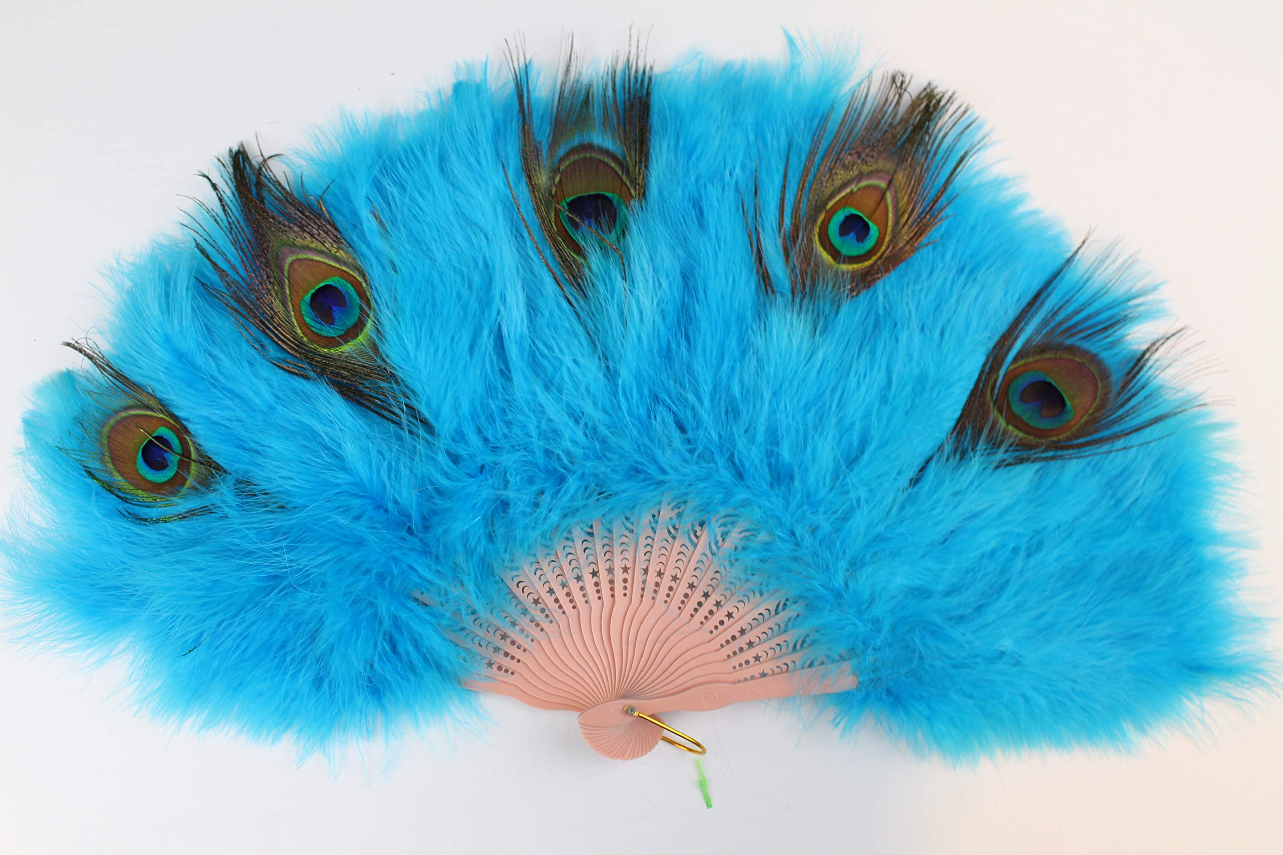 Large Peacock Feather Fan