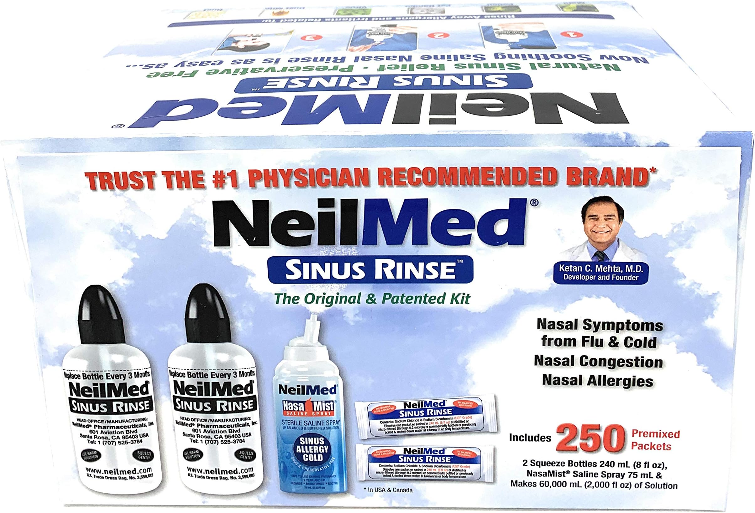 Amazon.com: Neil Med SinuFlo Ready Rinse, 8 fl oz : Health & Household