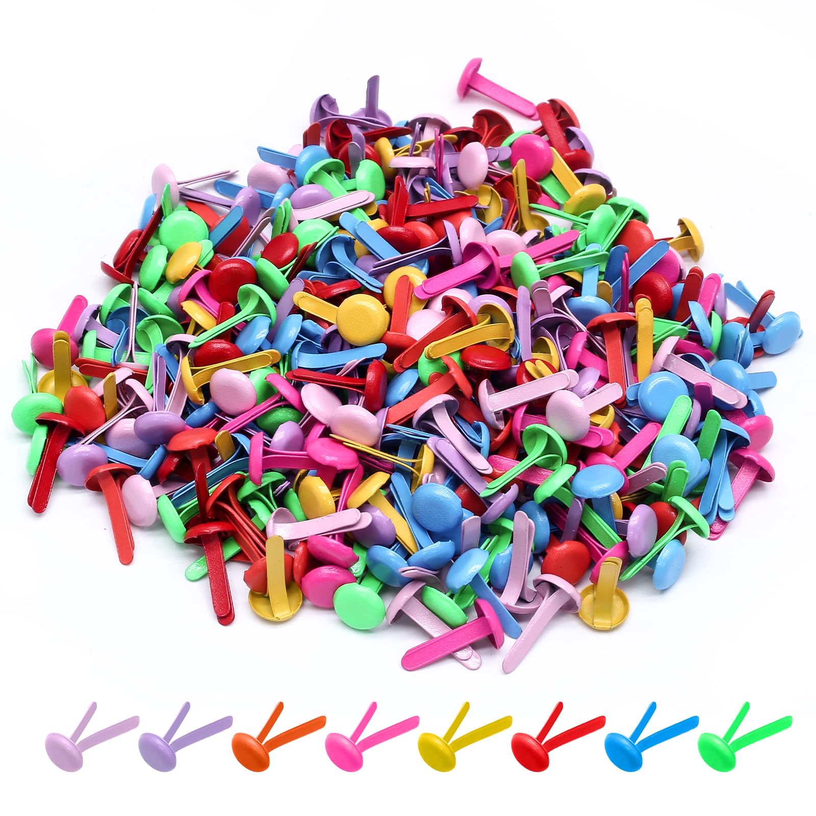 Amazon.com: LifCratms 300Pcs Paper Fasteners Brads, Multicolored Mini ...