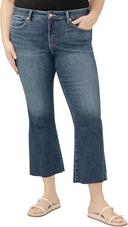 Silver Jeans Co. Women's Plus Size Suki Mid Rise Curvy Fit Kick Flare ...