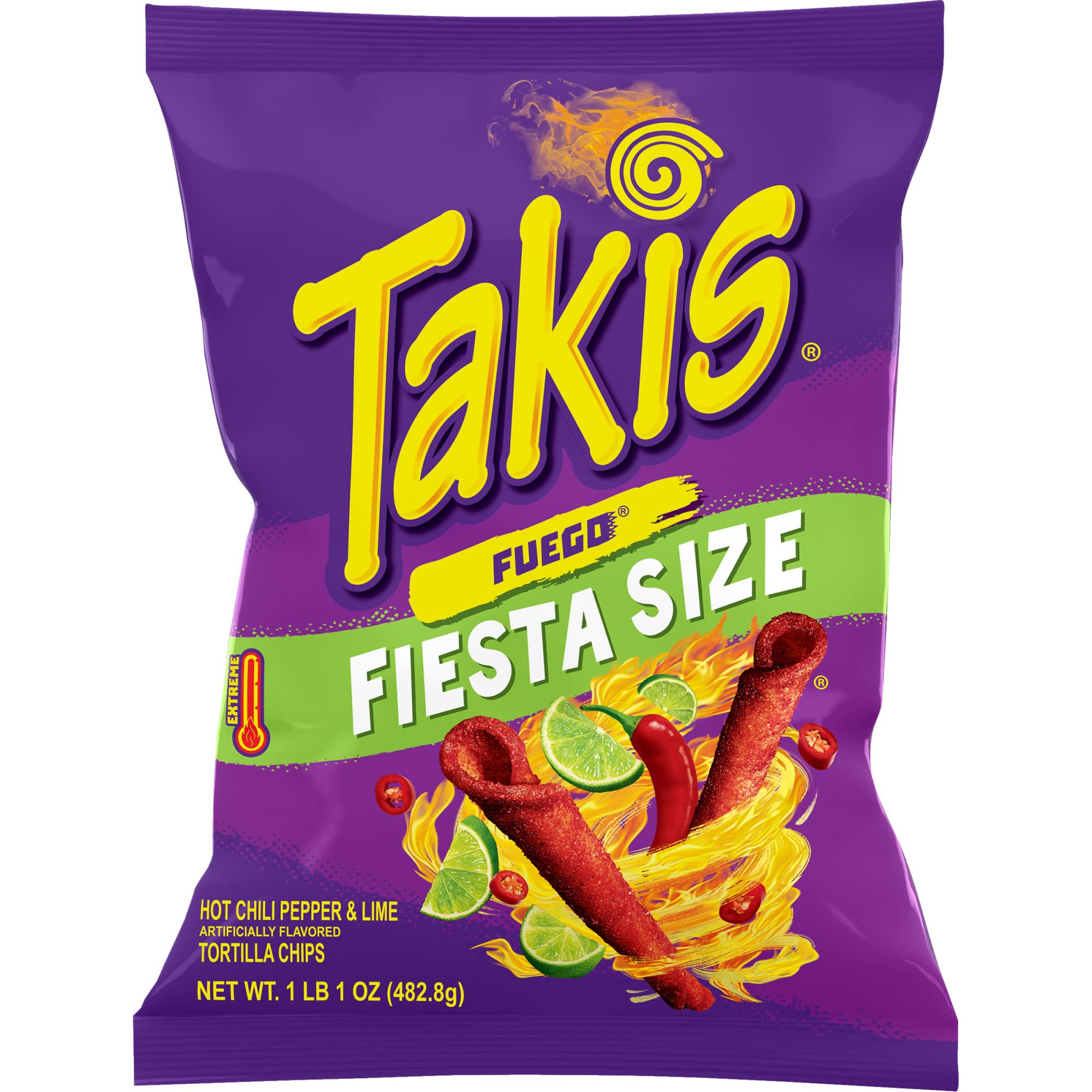 Snapklik.com : Fuego 17 Oz Fiesta Size Bag, Hot Chili Pepper & Lime ...