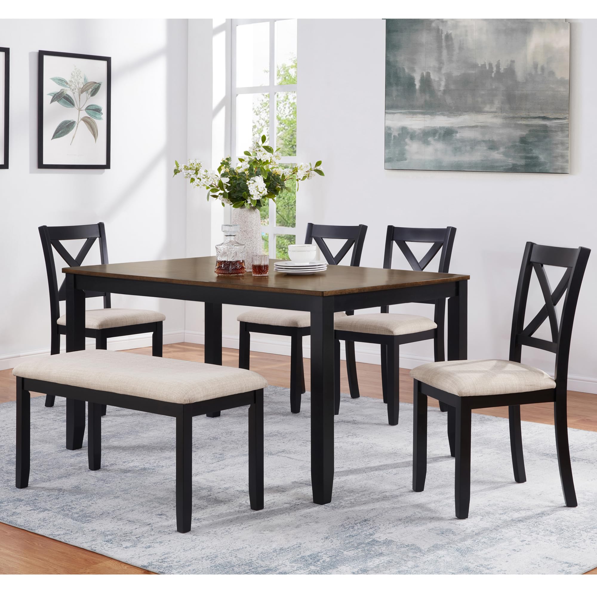 9 Best Black Dining Table With Bench | Solid Black & Bench Set