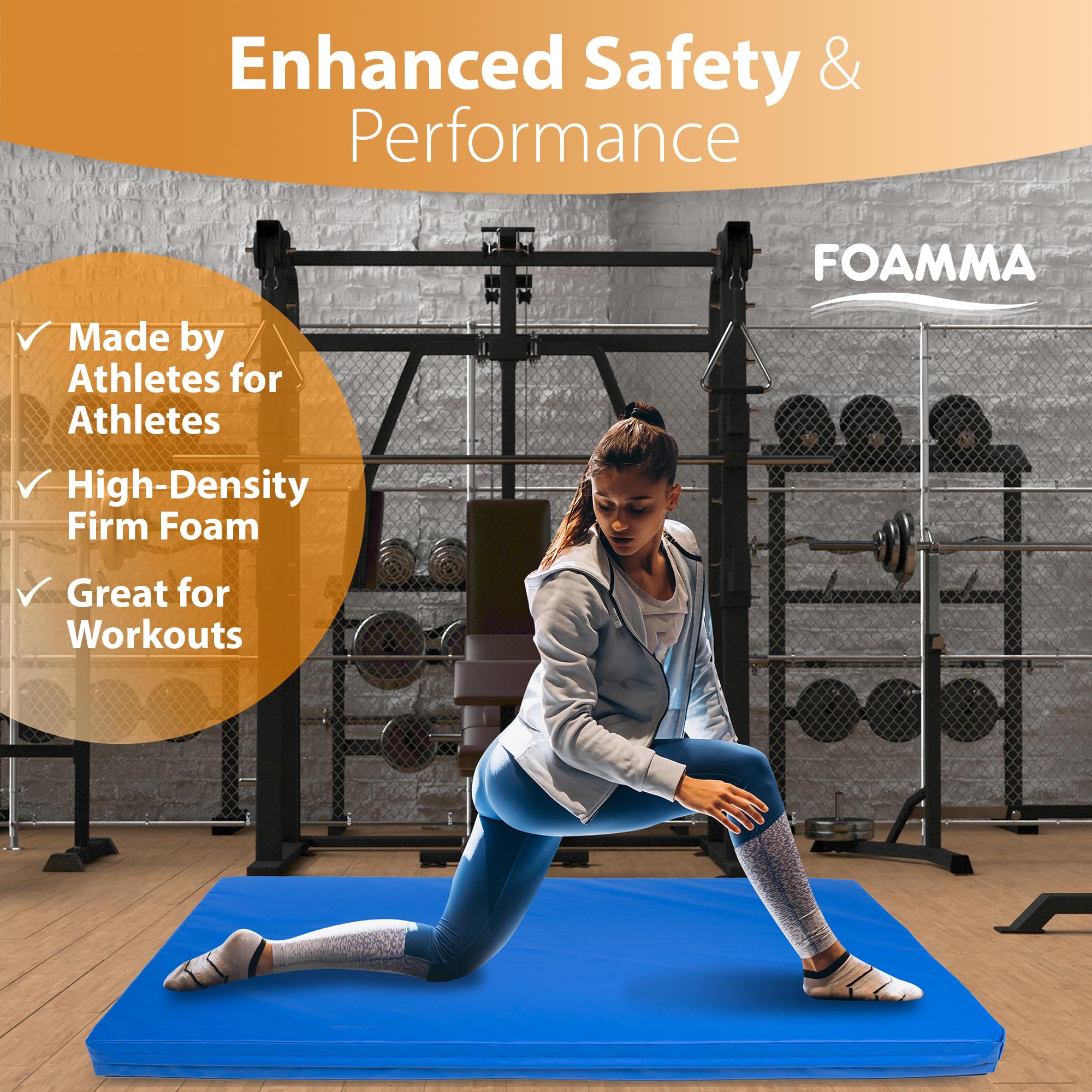 Snapklik.com : Foamma Gymnastics Mat, 4" X 4 Ft X 6 Ft, Blue, High ...