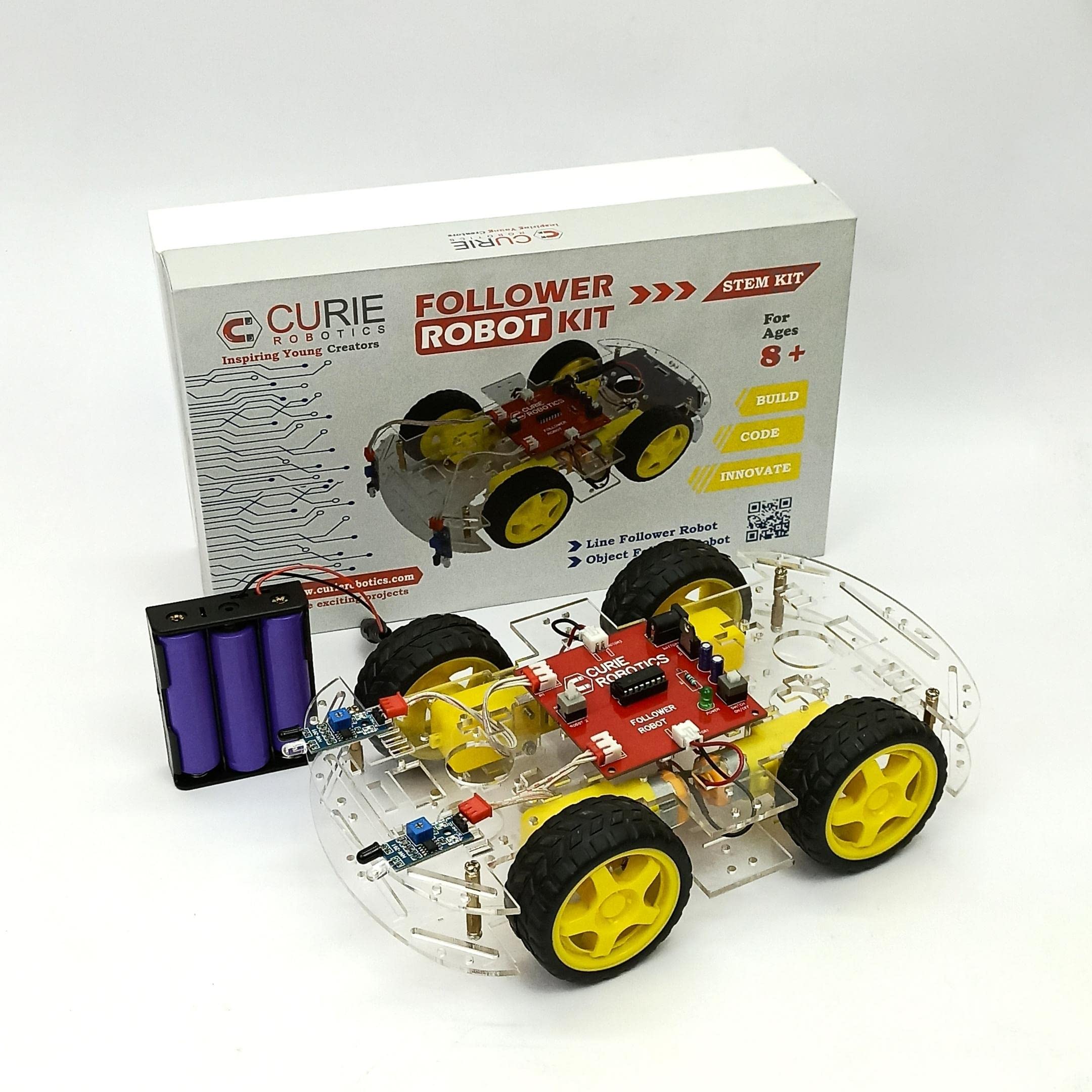 Buy Curie Robotics Follower Robot Acrylic Glass Kit, Live Online ...