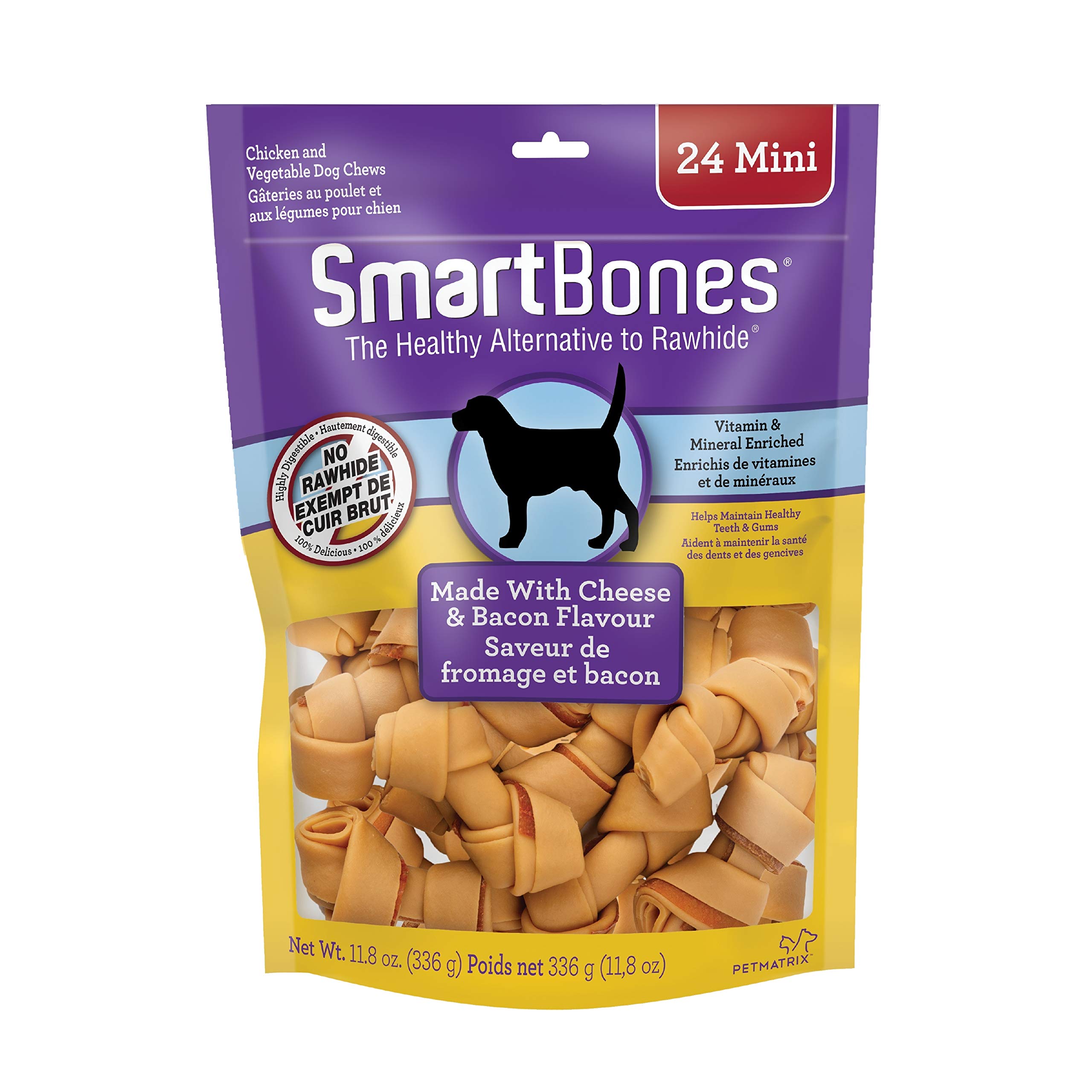 SmartBones Bacon & Cheese Mini Bones 24ct, 11.8oz, 336g : Amazon.ca ...