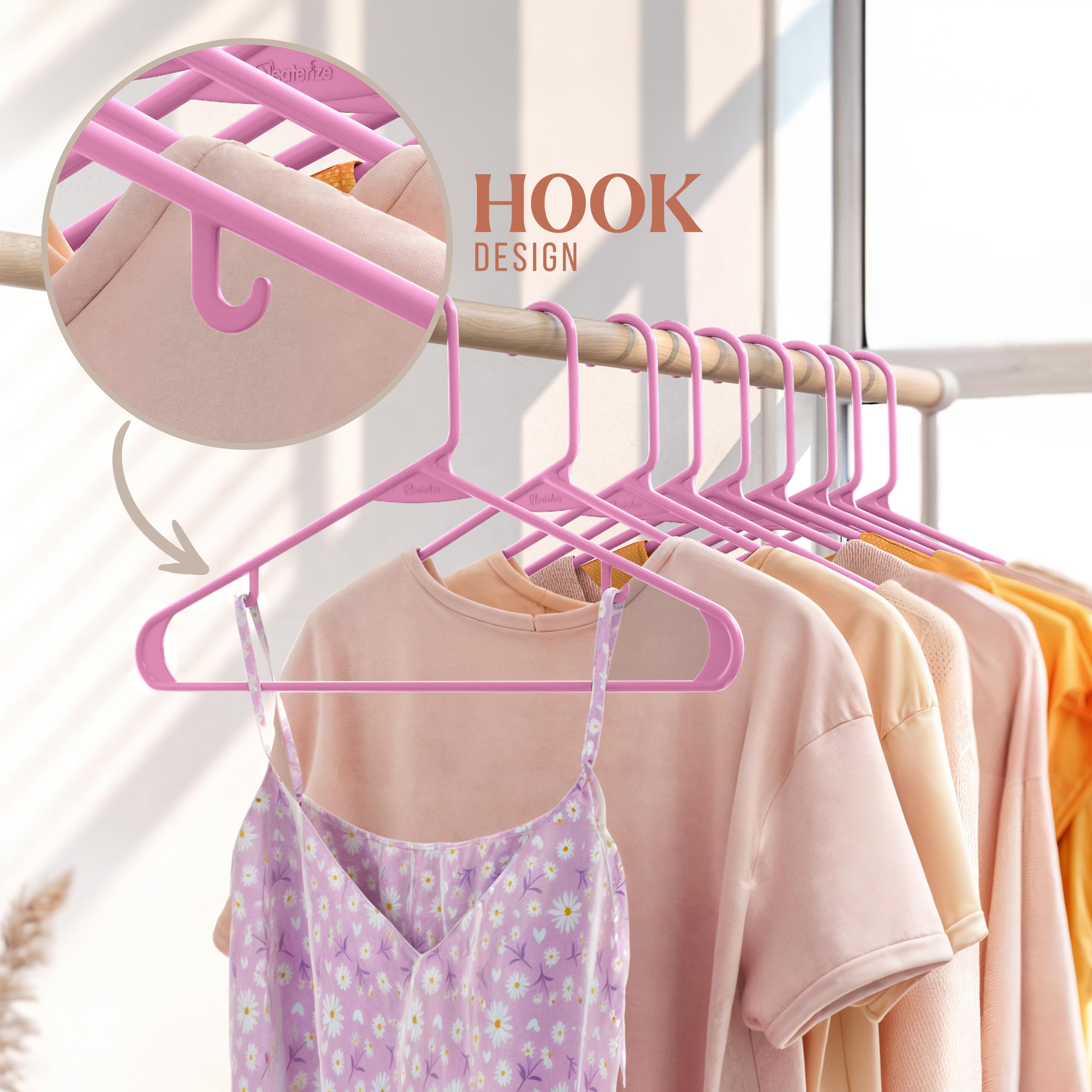 Snapklik.com : Plastic Hangers 60 Pack Pink - Clothes Hangers - Makes ...