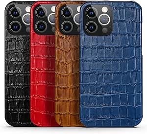 Amazon.co.jp: Mcxiancrl iPhone 14 Pro Case, Crocodile, Genuine Leather ...