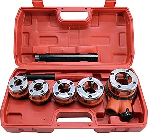 HFS(R Ratchet Pipe Threader Kit - Ratcheting Pipe Threading Tool Set (5 ...