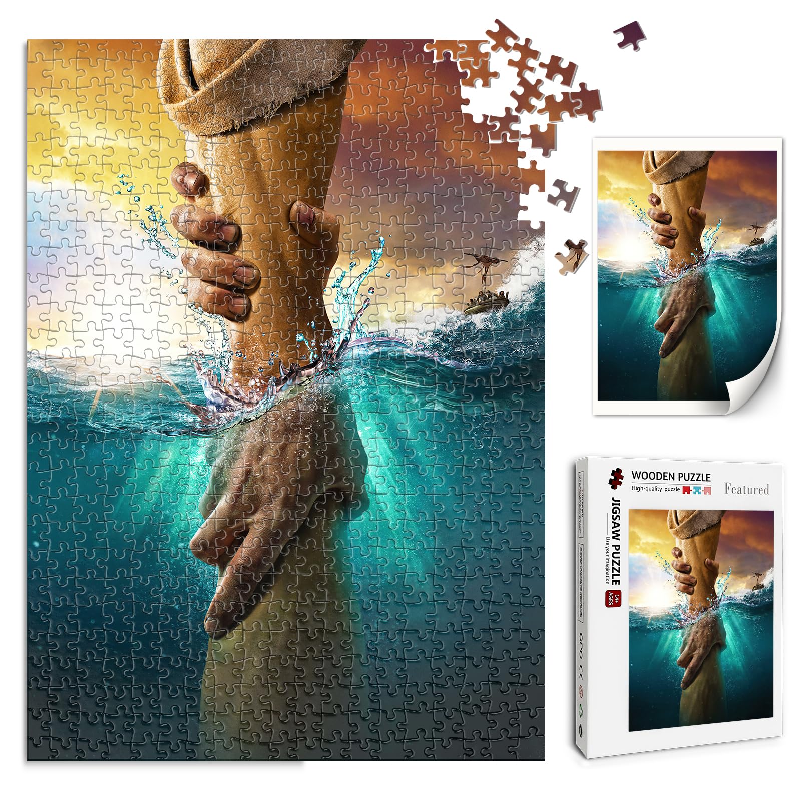 Amazon.com: Christian Puzzles for Adults Hand of God Wooden Christian ...