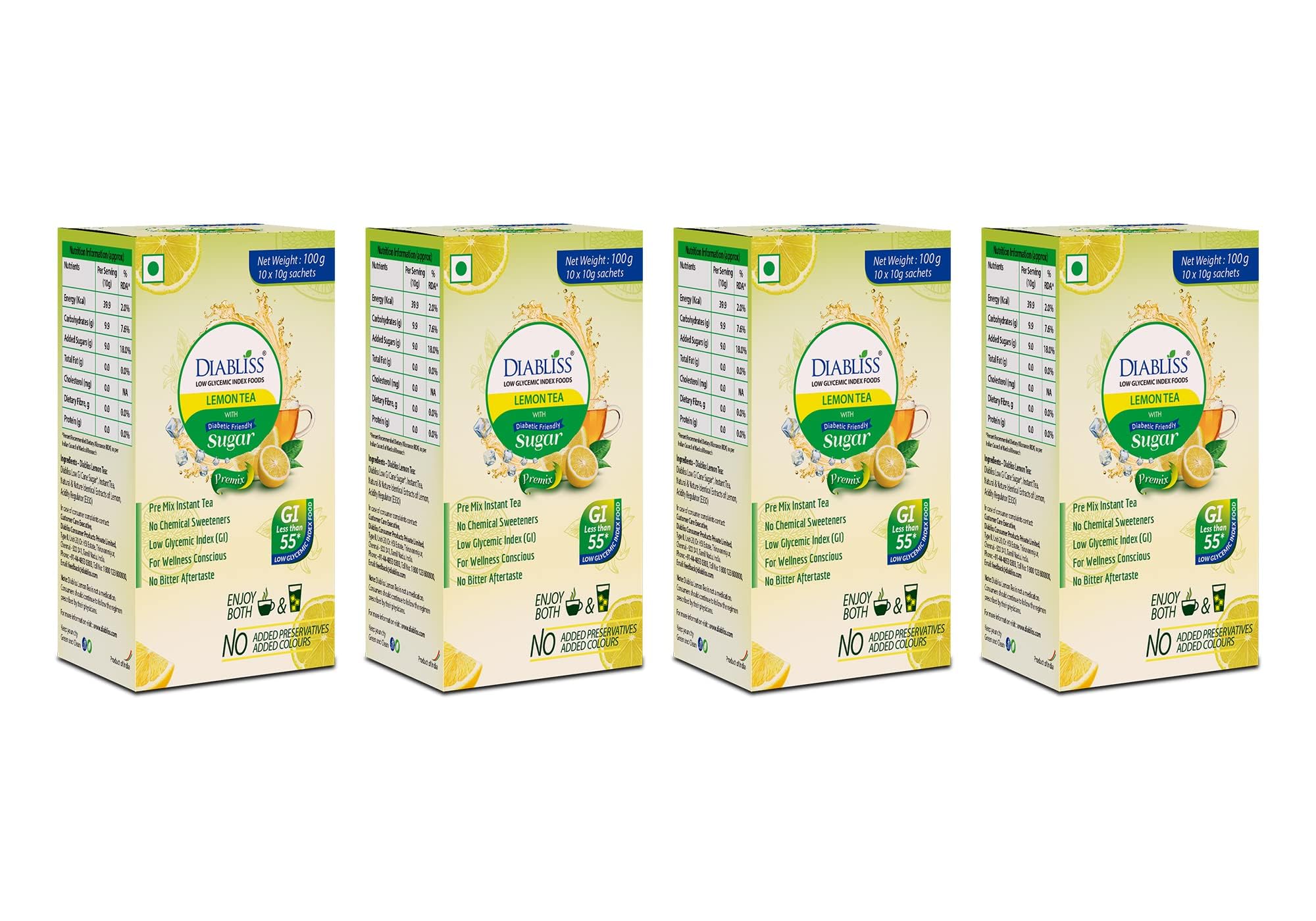 DiaBliss Herbal Diabetic Friendly Herbal Lemon Tea 10 Grams Sachet Box ...