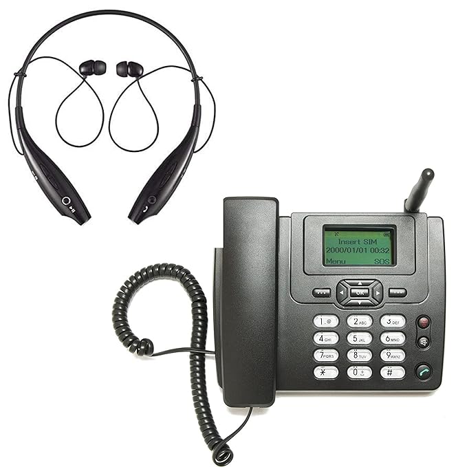 Mabron Combo Pack of 2 Items - GSM Desktop Phone for Office/Home with ...