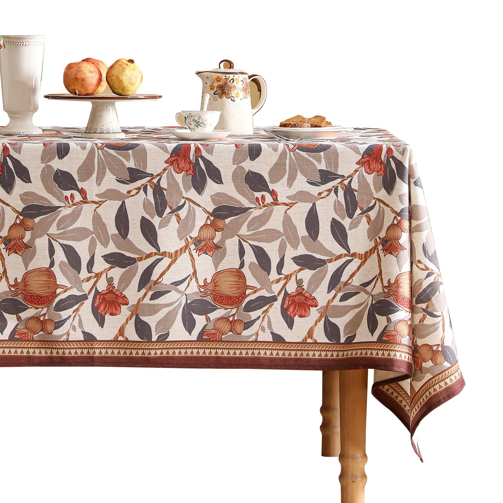 Amazon.com: patdrea Designer Brown Rectangle Tablecloth,Framhouse Linen ...