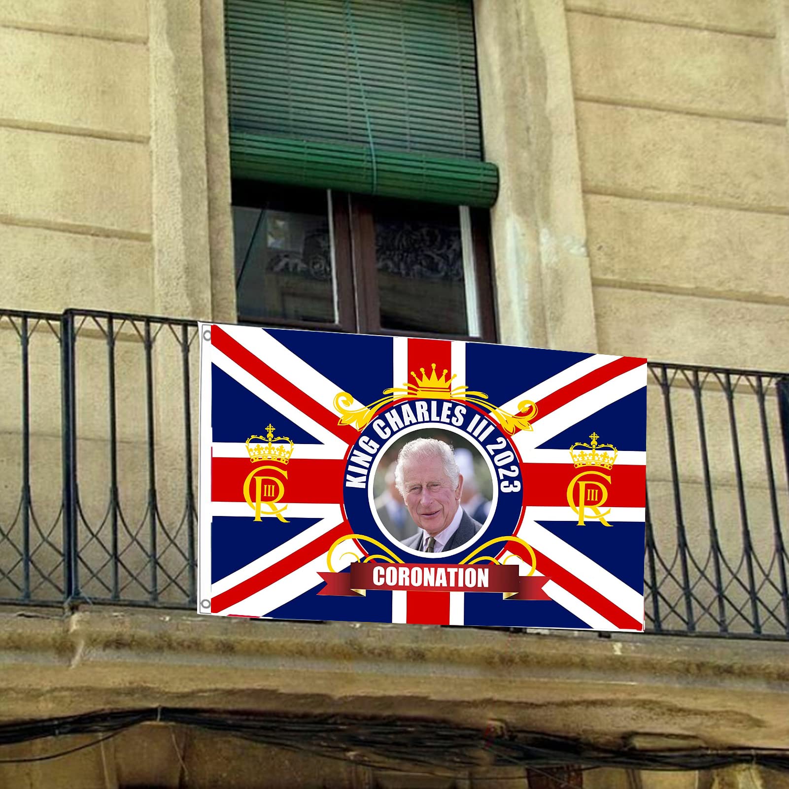 King Charles III Coronation Extra Large Banner Flag,5ft X 3ft (150cm x ...