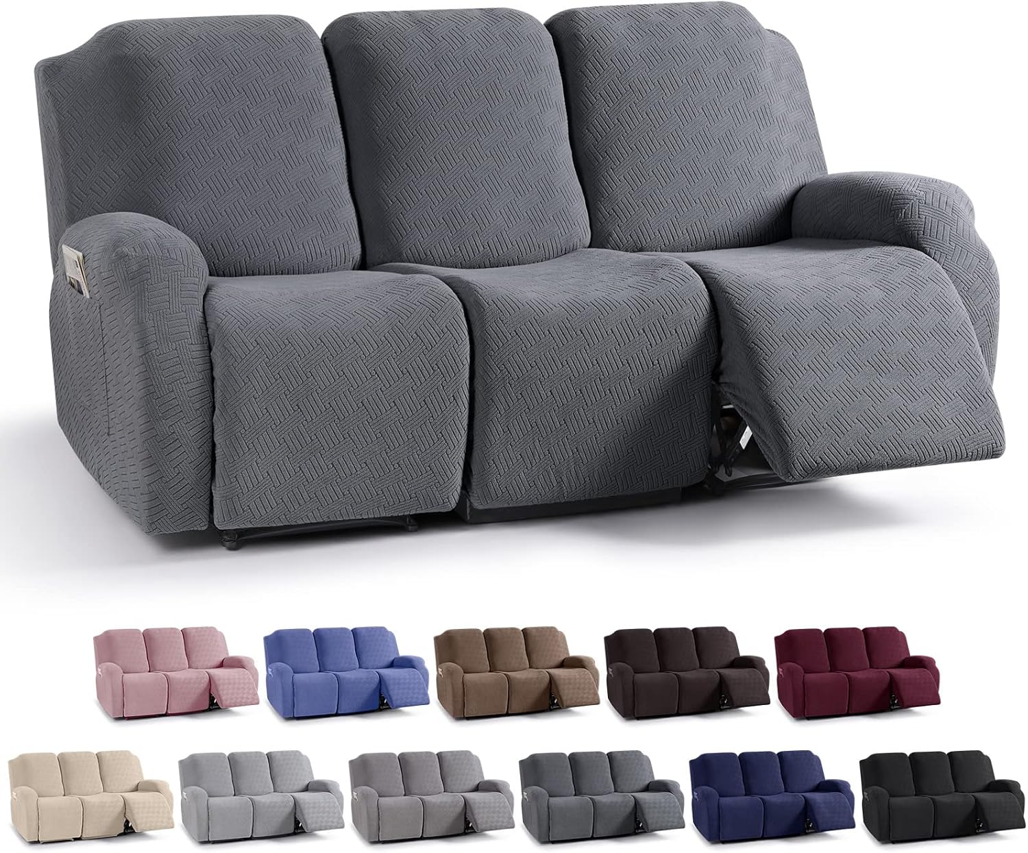 Amazon.com: KinCam Recliner Sofa Covers, Stretch Reclining Couch Covers ...