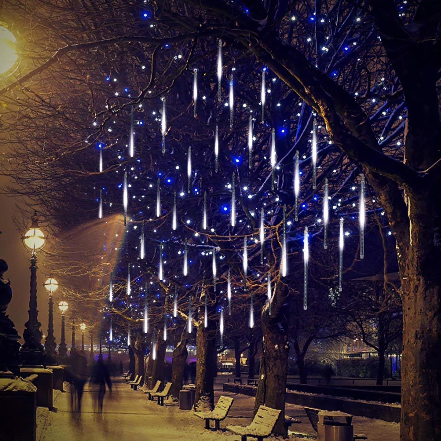 Luces de Navidad para exteriores, 10 tubos, 240 LED, luces de caída de ...