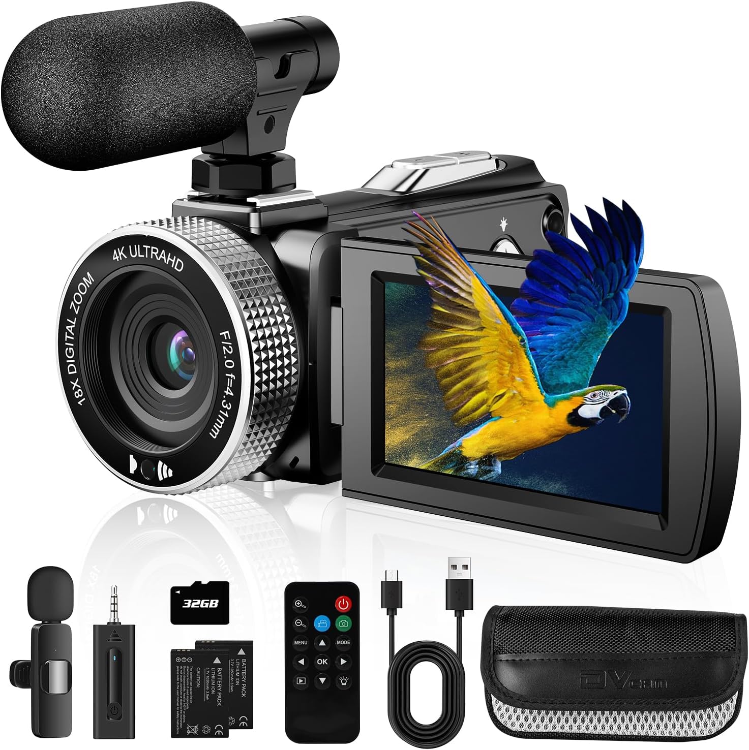 Amazon.com : CAMWORLD 4K Video Camera Camcorder 42MP YouTube Vlogging ...