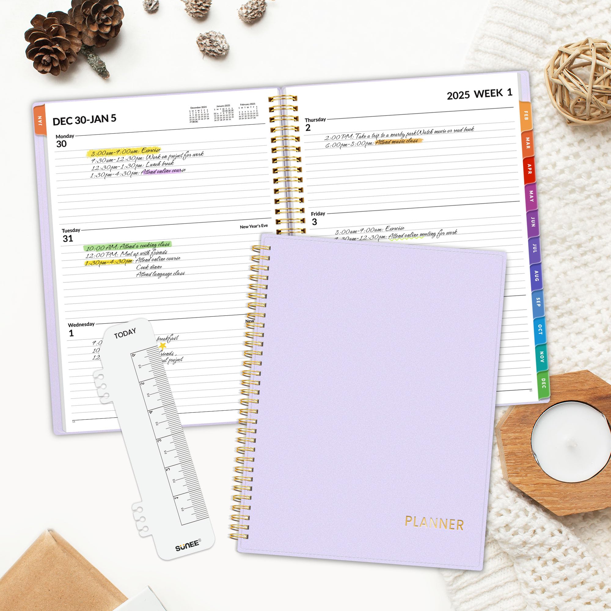 Snapklik.com : SUNEE 2025 Weekly And Monthly Planner - From January 2025 - December 2025, 85"x11 ...