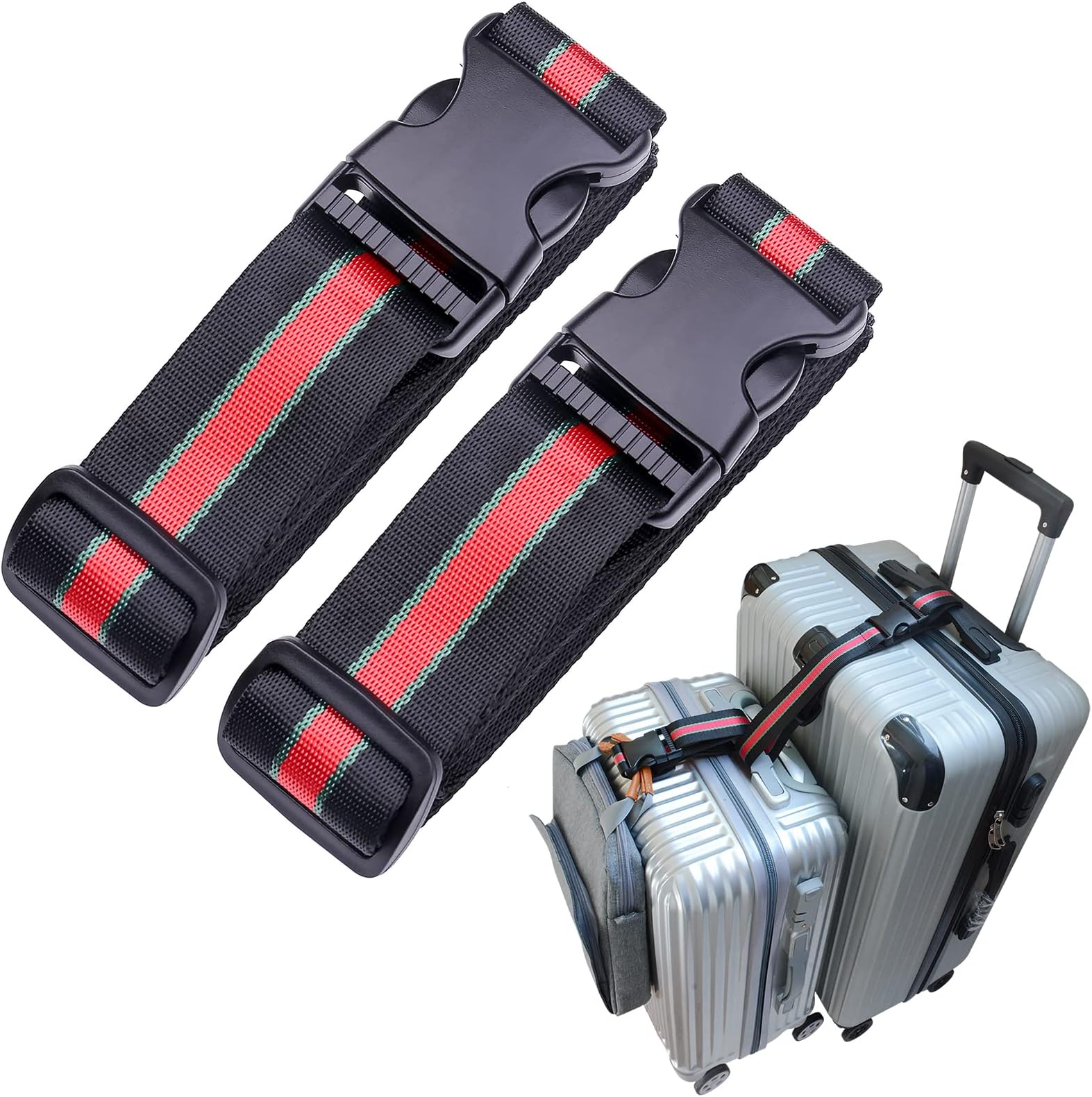 Amazon.com: Luggage Strap add a Bag, Heavy Duty Adjustable Suitcase ...