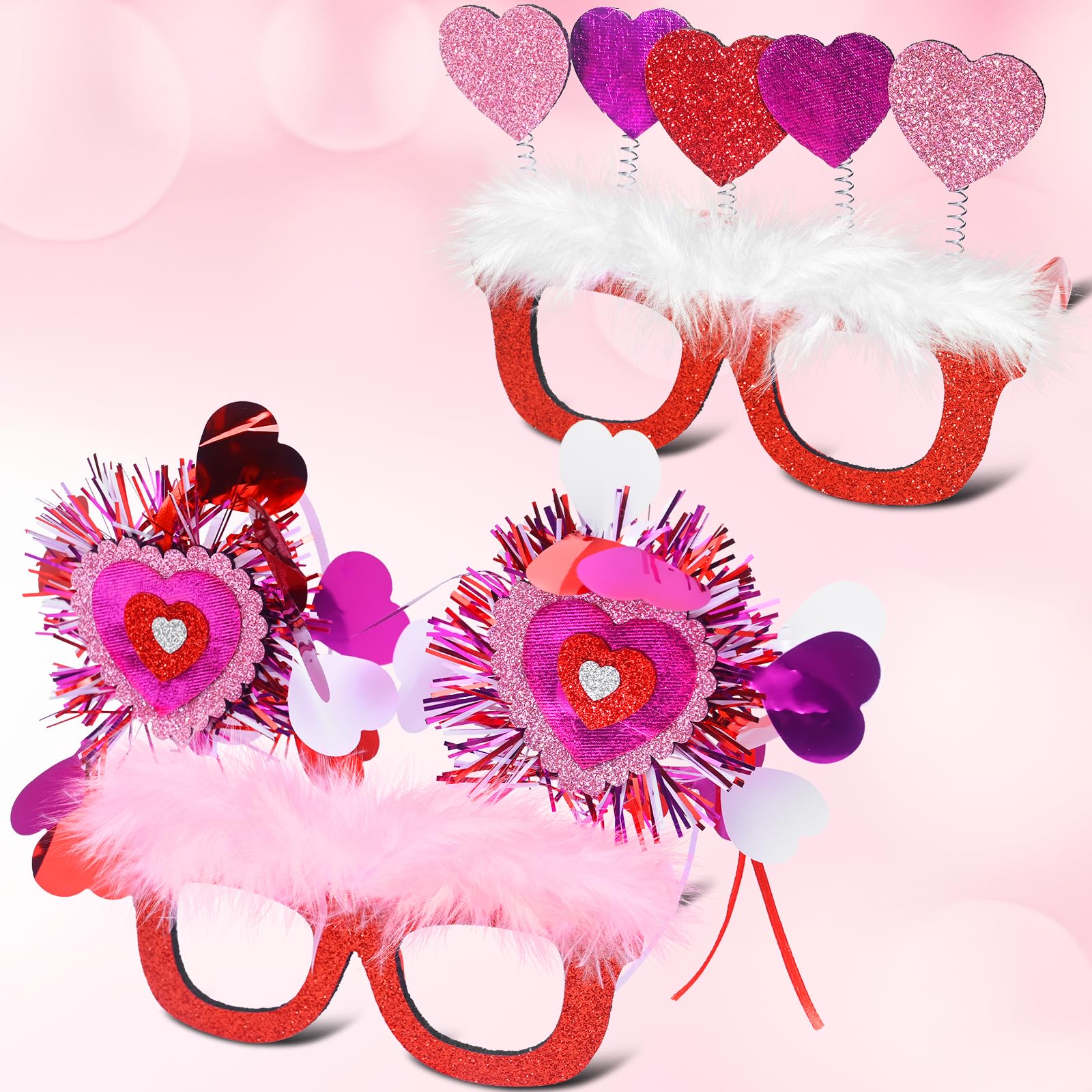 Amazon.com: Mega-L 2Pcs Valentine's Glasses, Valentine's Day Party ...