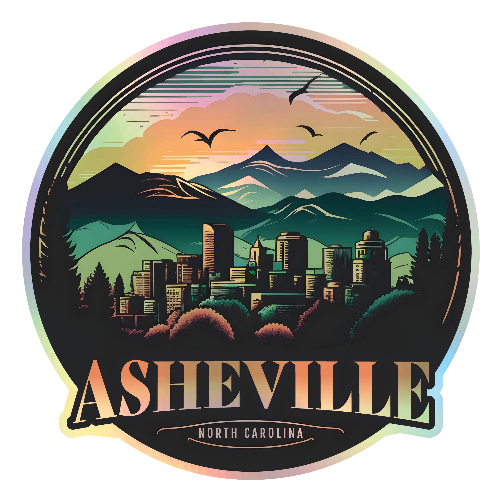 Amazon.com: Asheville North Carolina Holographic Souvenir Vinyl Decal ...