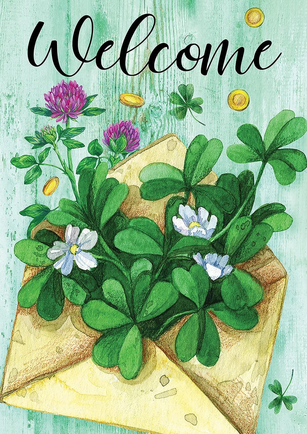 Amazon.com : Toland Home Garden 1012658 Lucky Clover Welcome St Pats ...