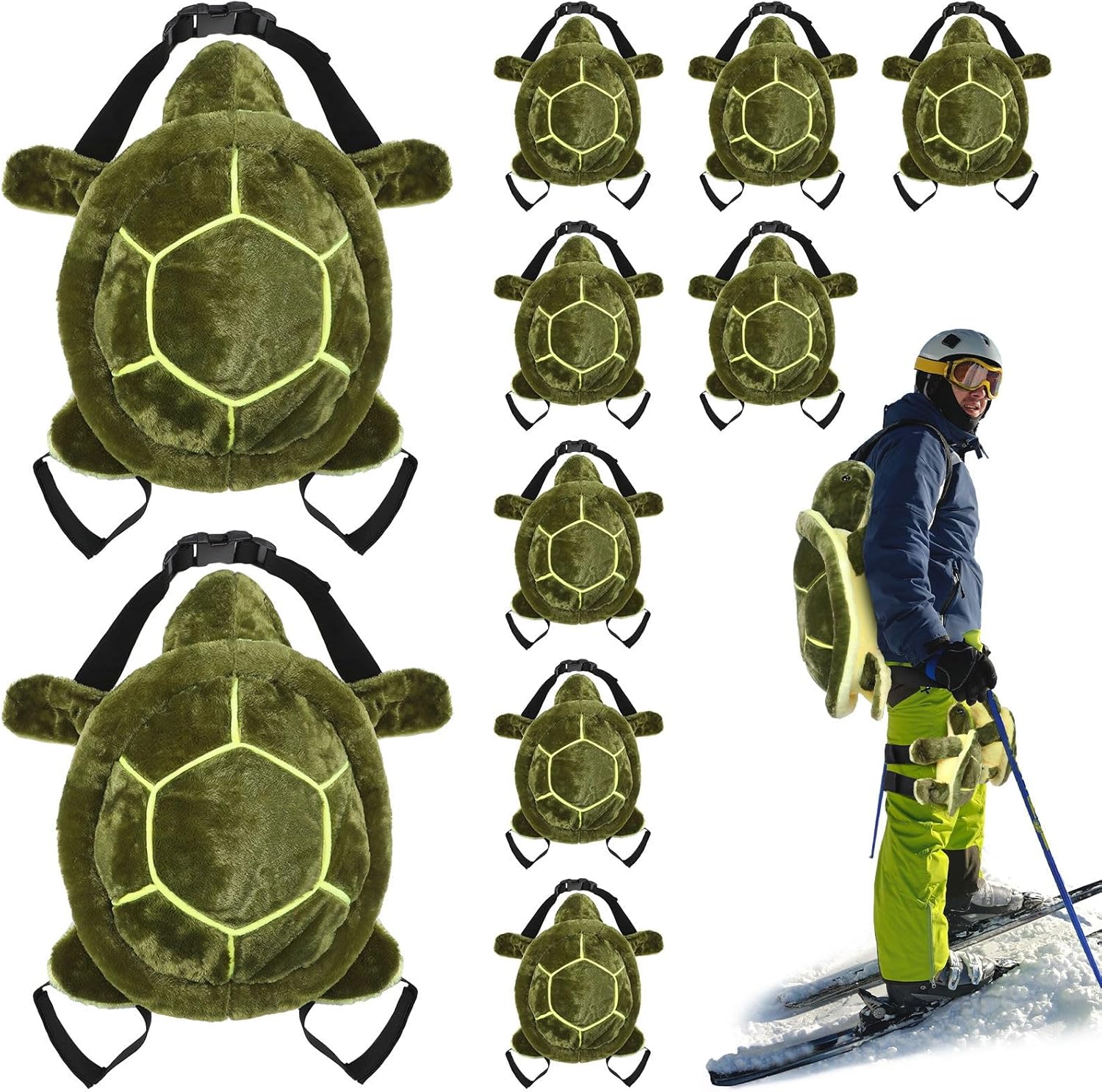 Amazon.com : Leyndo 10 Pcs Green Turtle Butt Pads for Snowboarding ...
