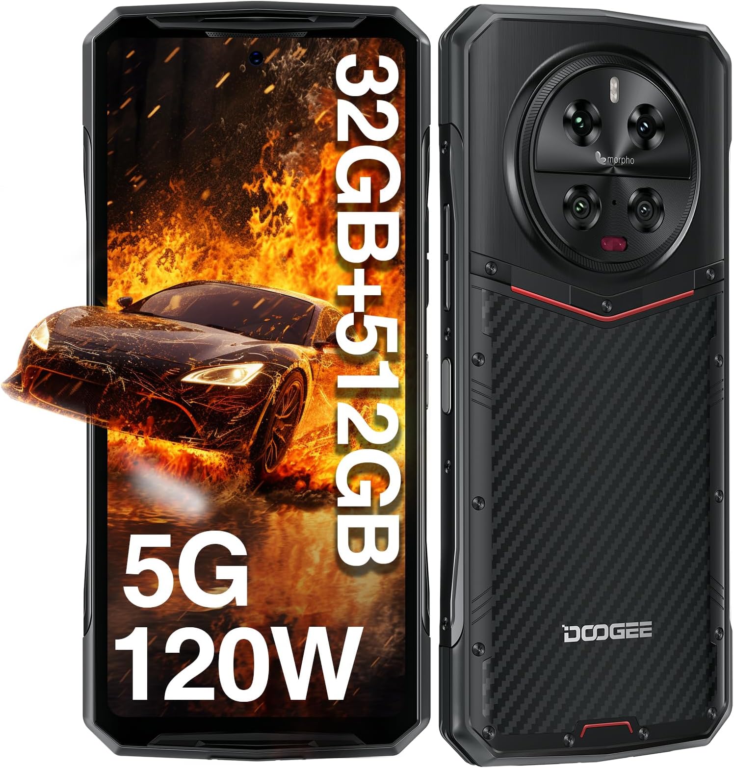 Amazon.com: DOOGEE DK10 5G Rugged Smartphone 2024,32GB+512GB,120W Fast ...