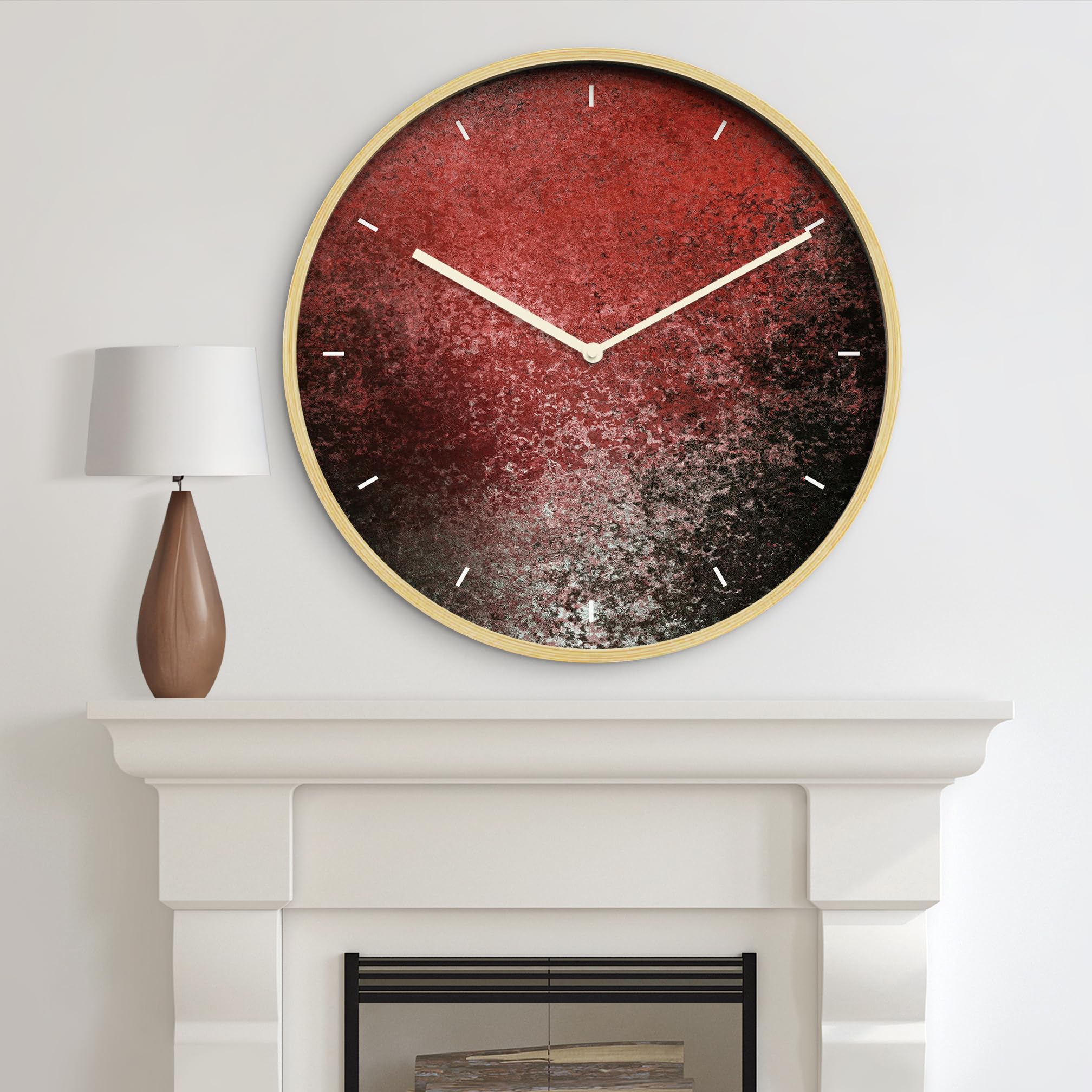 Amazon.com: SIGNLEADER 24 Inches Round Wooden Wall Clock Silent Battery ...