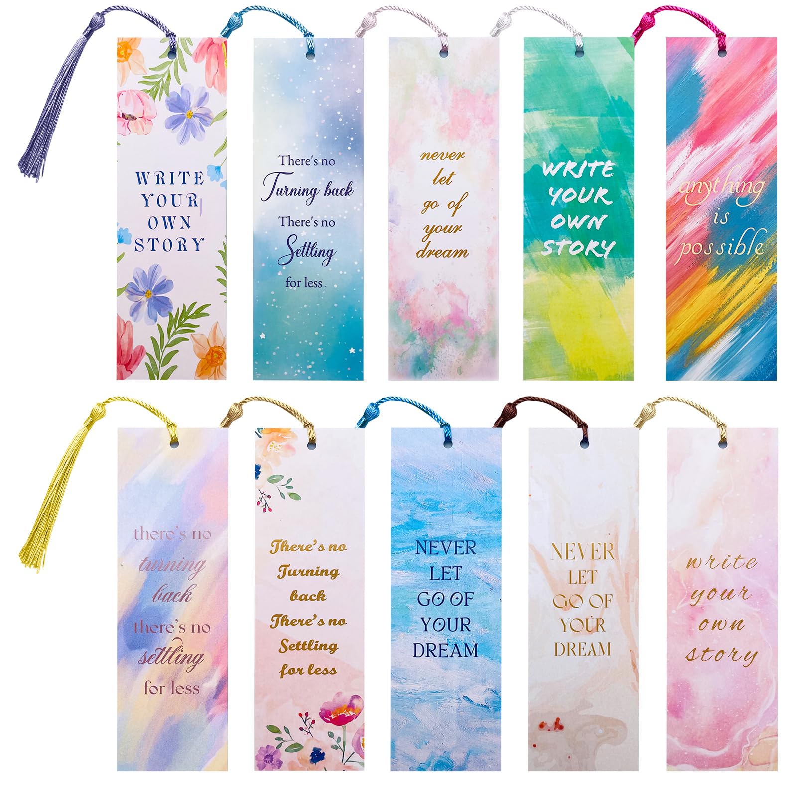 Amazon.com: 10 Pieces Inspirational Quote Bookmark with Tassel ...