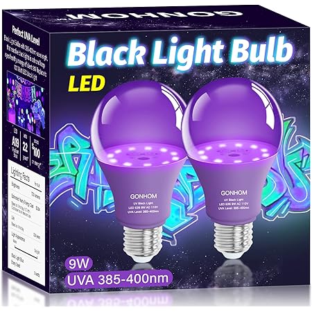 Kapata 15W LED UV Black Light Bulb Energy Saving UV Black Lights UVA ...