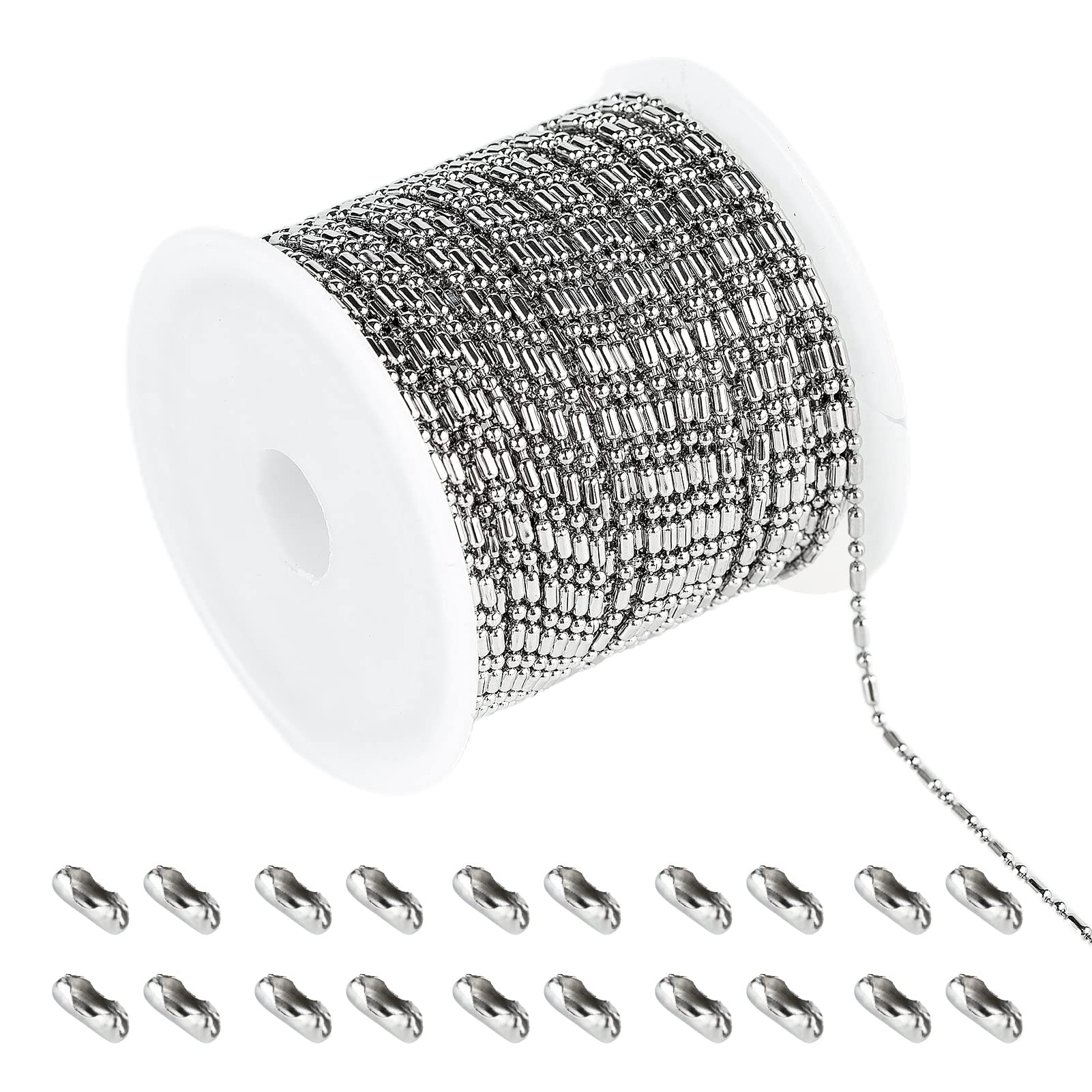 Amazon.com: UMAOKANG 32.8 Feet Silver Ball Bead Chain for Jewelry ...