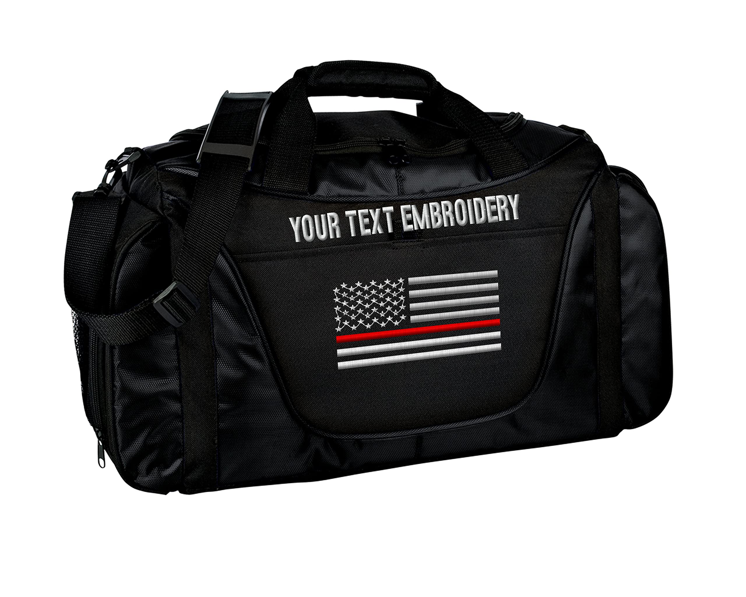 Amazon.com | Gym Duffel bag Custom Embroidered Thin Red line or Blue ...