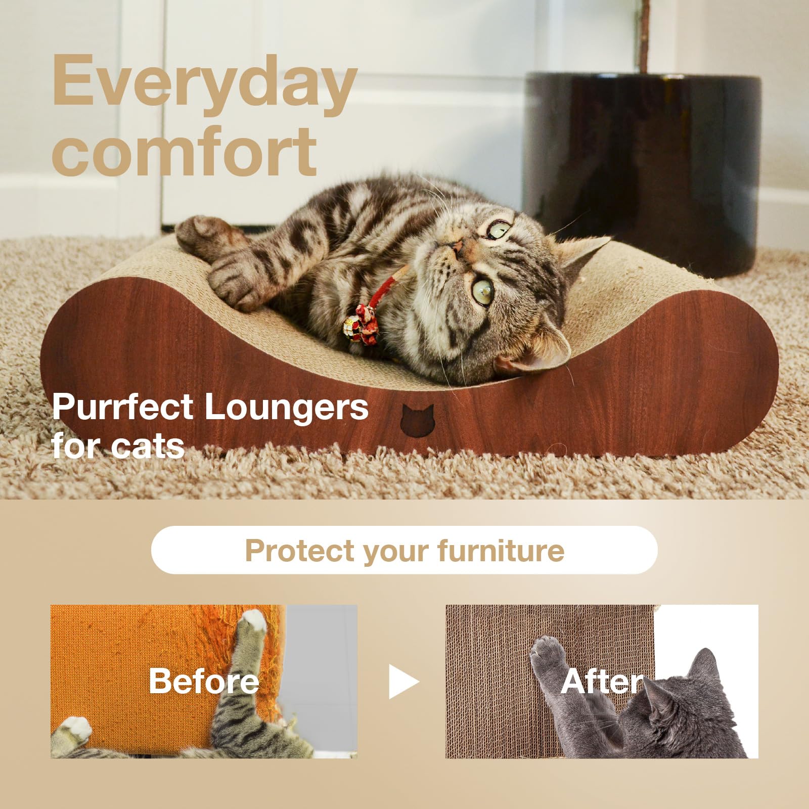 Snapklik.com : Necoichi Premium Comfort Series Cat Scratcher Curved ...