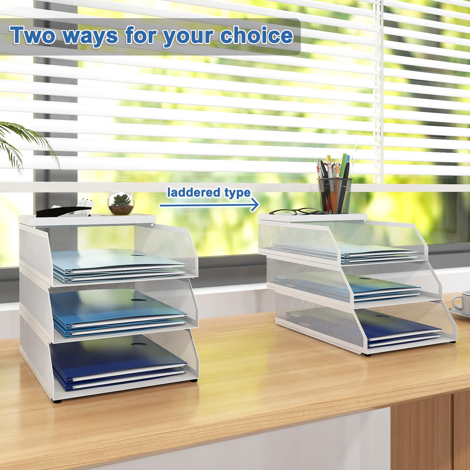 Snapklik.com : Natwind 3-Tier Stackable Paper Tray, Metal Mesh Desktop ...