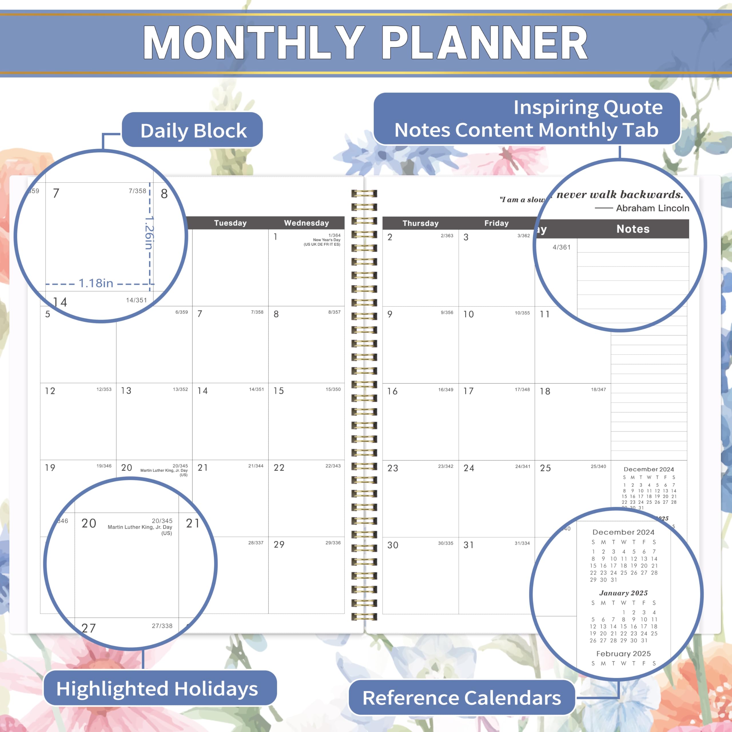 Snapklik.com : 2025-2029 Monthly Planner - 5 Year Planner/Calendar ...