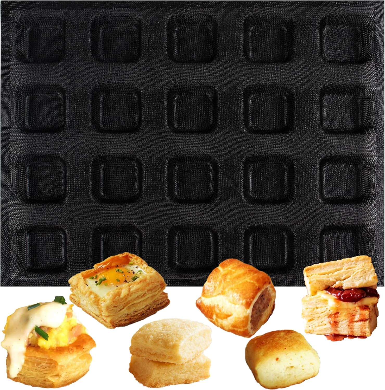 Amazon.com: Baking Pan Perforated Eclair Sheets Liquid Silicone Mold ...