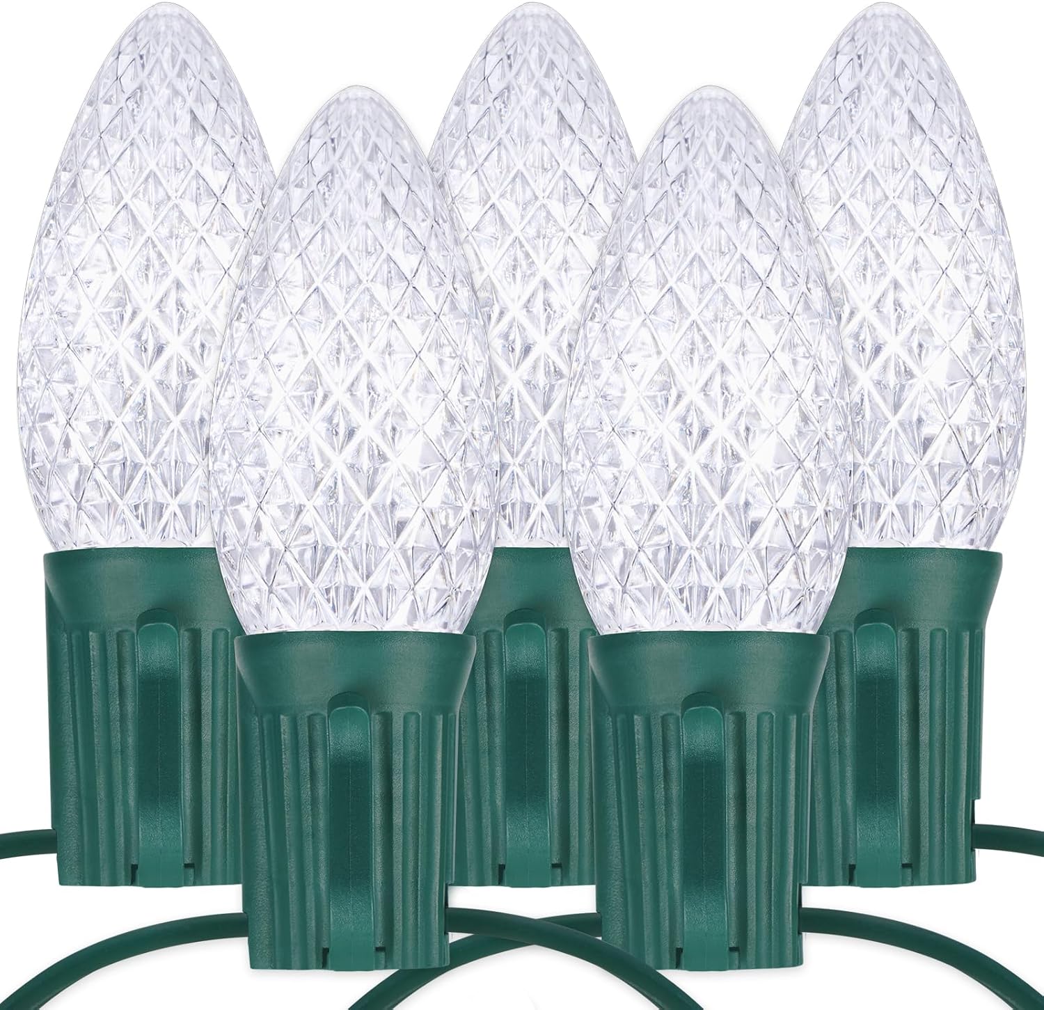 C9 LED String Lights, 100FT Shatterproof LED Christmas Strawberry ...