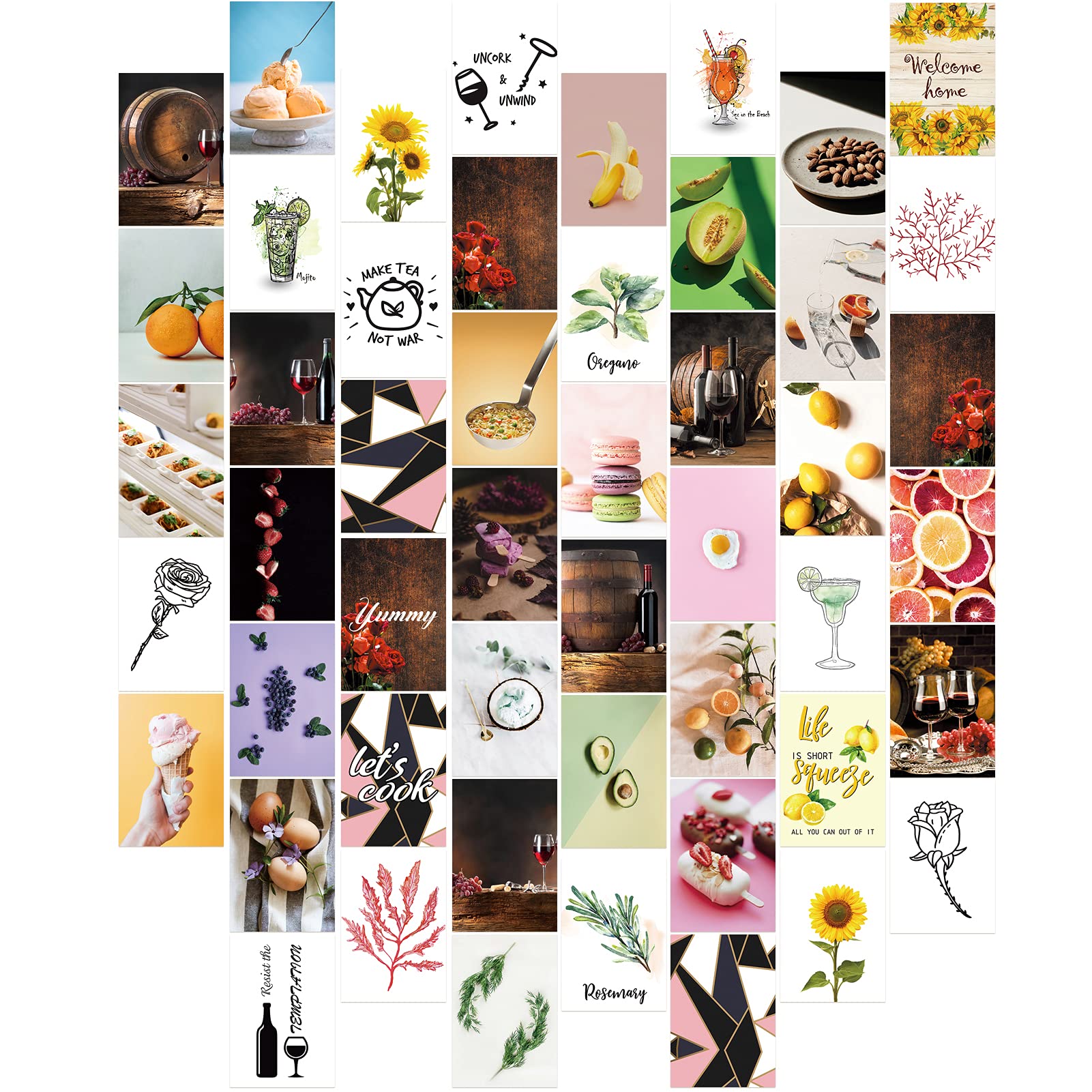 Buy Wall Collage Kit Aesthetic Pictures(50 PCS 4x6 inch) Restaurant ...