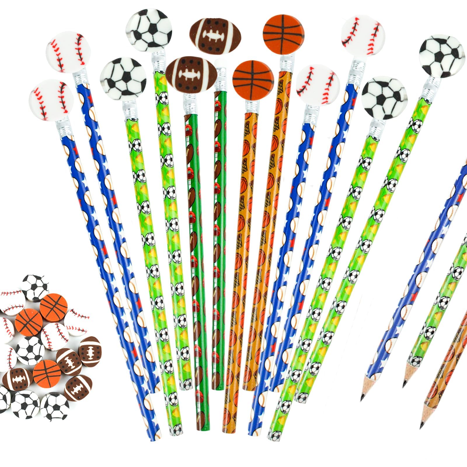 Amazon.com : SHEHARUHI 20 Pieces Sport Pencils 20 Pcs Sports Ball ...